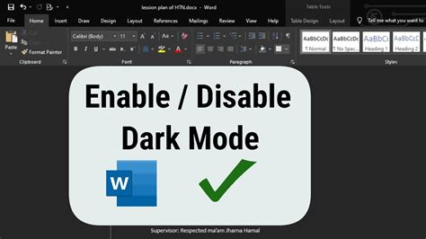 How To Turn Off Dark Mode Microsoft Word Ms Office Youtube