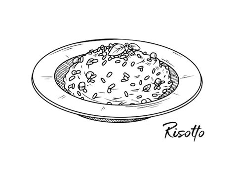 Premium Vector Risotto Isolated On A White Background Sketch Italian