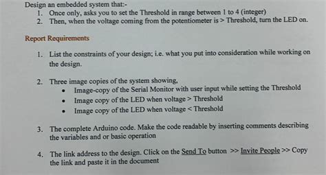 Solved Design An Embedded System That 1 Once Only Asks