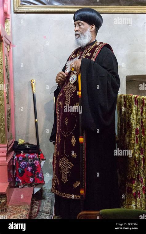 Ethiopian Orthodox Monks Hold A Mass In Ethiopian Chapel In The Church Of The Holy Sepulchre