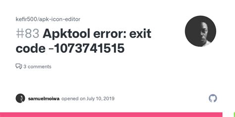 Apktool Error Exit Code 1073741515 · Issue 83 · Kefir500apk Icon