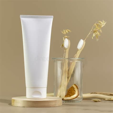 Eco Friendly Still Life With Natural Toothpaste And Toothbrushes Stock