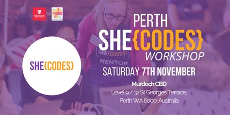 She Codes Free 1 Day Coding Workshop For Women Perth Sat 7th Nov