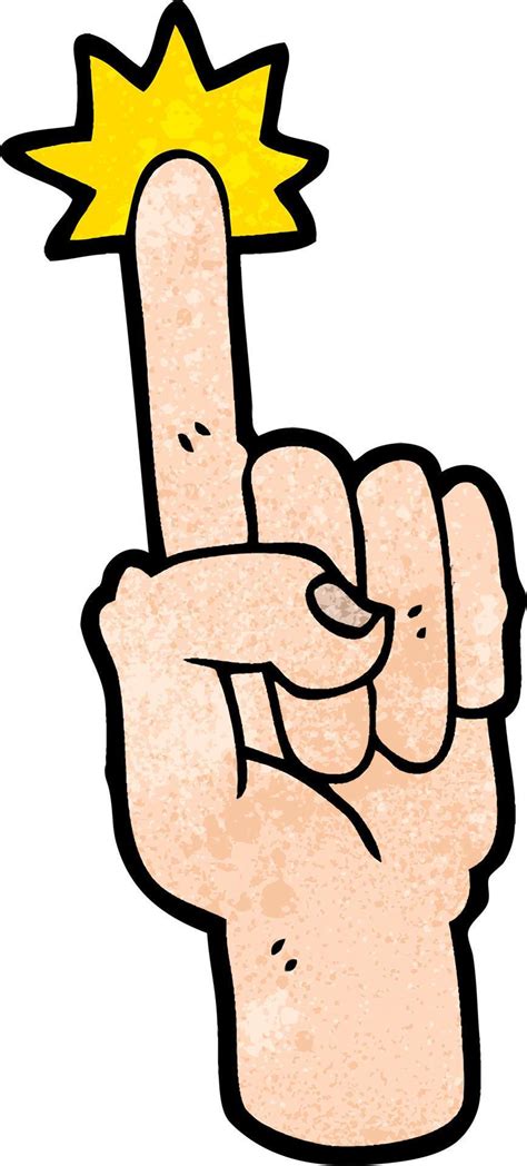 Retro Grunge Texture Cartoon Finger Pointing 13831108 Vector Art At