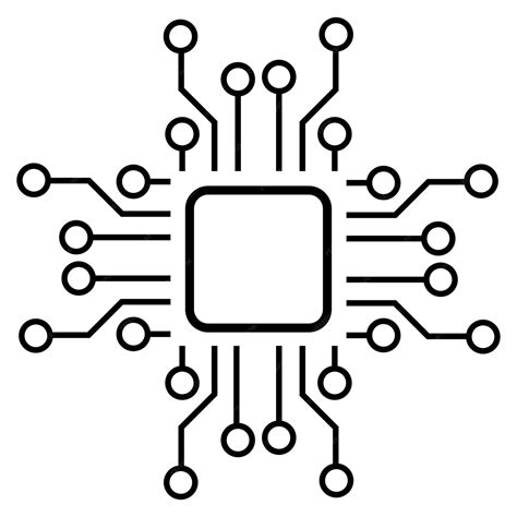 Premium Vector Silhouette Of Simple Isometric Schematic Chip Or