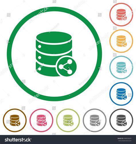 set database table relations color round stock vector royalty free