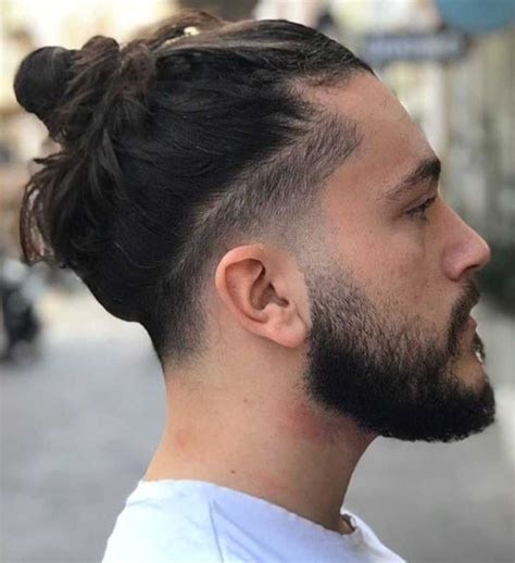 Undercut Bun Man Beard
