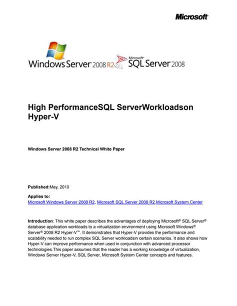 high performance sql server workloads on hyper v pdf