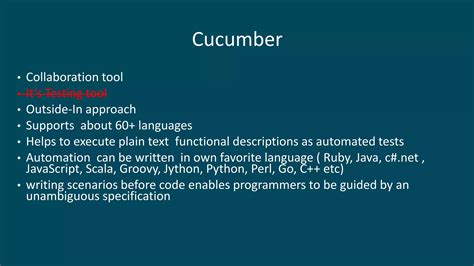 Test Automation With Cucumber Jvm Ppt
