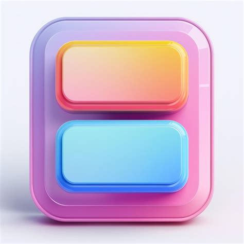 Gradient Color 3d Rounded Rectangle Button Premium Ai Generated Image