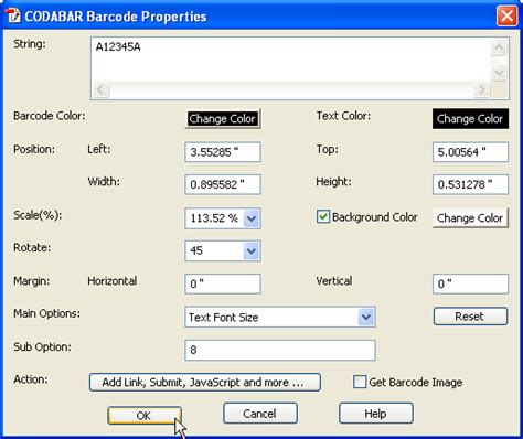 How To Insert A Codabar Barcode Into Pdf Page