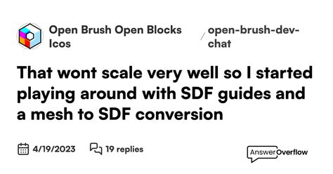 That Wont Scale Very Well So I Started Playing Around With Sdf Guides And A Mesh To Sdf