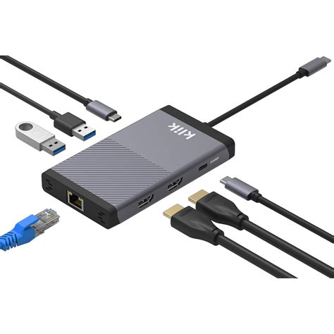 Klik Universal USB C DisplayLink Dual HDMI Multi Port Adapter TechXpress