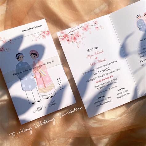 Thiệp Cưới Hoạt Họa Chibi Tk50 Thiệp Cưới Tơ Hồng