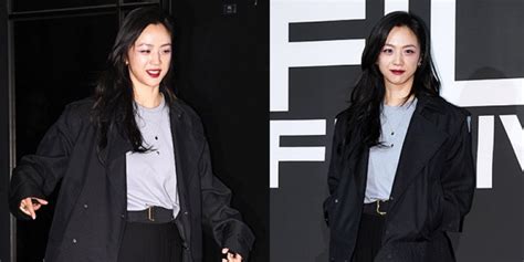 탕웨이 너무 찢어진 시스루 자태 재킷에 단추가 몇개야 우아한 벨티드 롱스커트룩 뷰티는 내운명