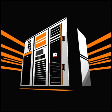A Datacenter Stylised Aesthetic Design Cinematic Lighting Vector Illustration Flat 2 Premium