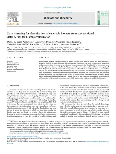 Pdf Data Clustering For Classification Of Vegetable Biomass From