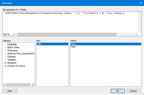 Show Hide Columns In Ssrs Report Using Column Visibility Property Ax R And Visual Studio