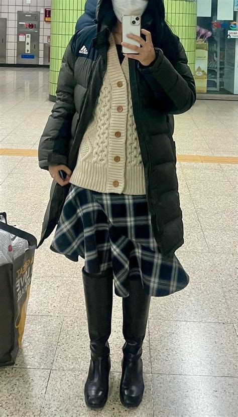 치마 스커트 체크 언발란스 언밸런스 M사이즈 미디움 세컨웨어헬로마켓