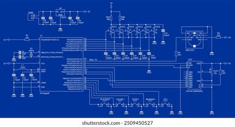 Schematic Diagram Electronic Device Vector Technical Stock Vector Royalty Free 2509450025