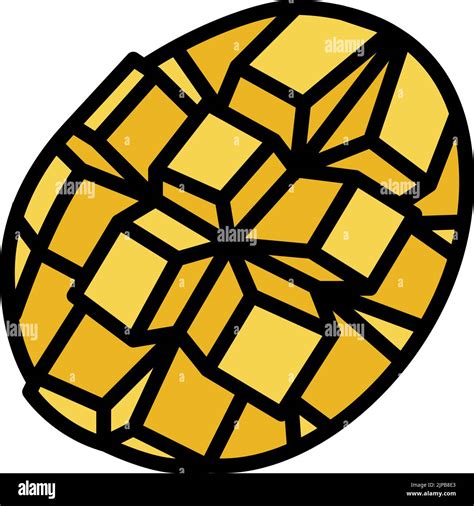 Slice Mango Cube Color Icon Vector Illustration Stock Vector Image