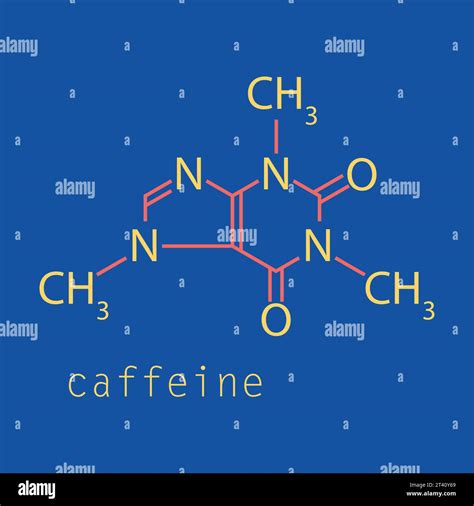 Caffeine Molecule Chemical Structure Background Vector Image Stock