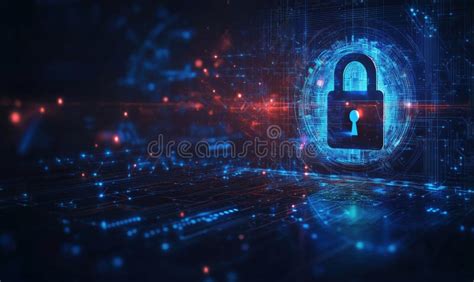 Digital Lock Symbol Representing Cybersecurity Data Protection And Encryption Abstract