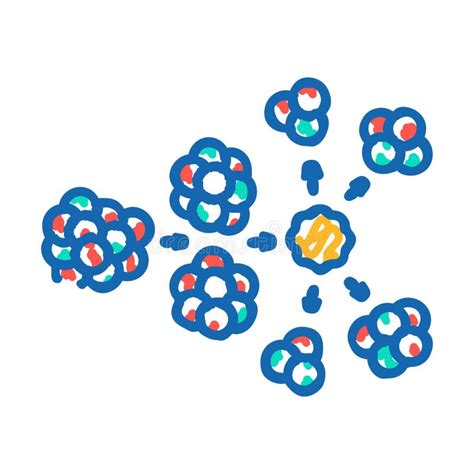 Chain Reaction Nuclear Energy Icon Doodle Illustration Stock