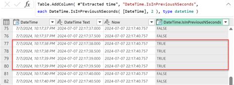 Datetimeisinpreviousnseconds Power Query M