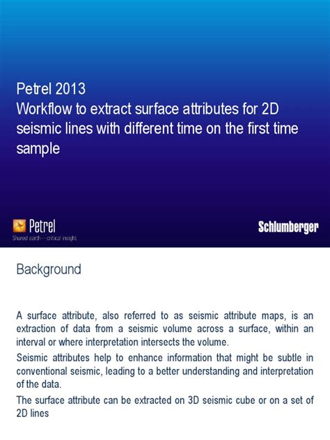 Workflow Seismic Surface Attribute 6495695 01 Pdf Reflection