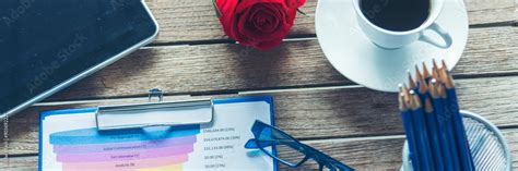 Banner Excel Graph With Spreadsheet Document Showing Information Financial Startup Concept