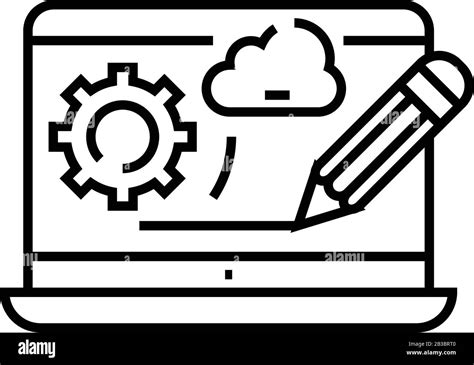 Web Design Line Icon Concept Sign Outline Vector Illustration Linear Symbol Stock Vector