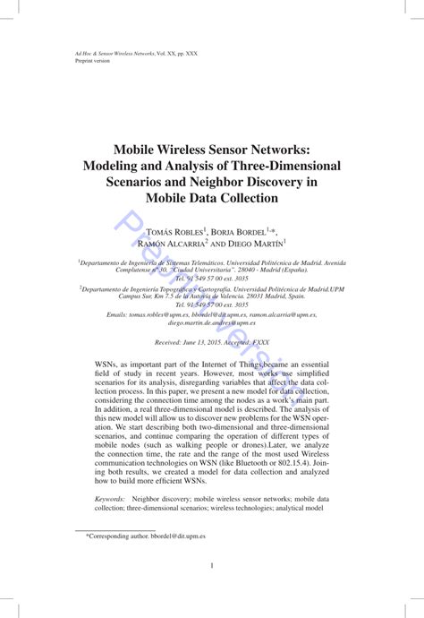 Pdf Mobile Wireless Sensor Networks Modeling And Analysis Of Three Dimensional Scenarios And