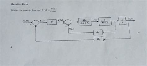 Question Three Derive The Transfer Function G S Frac{ Theta S }{v {i