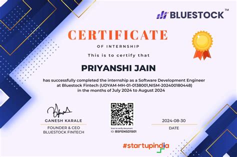 Bluestockfintech Internship Sde Fintech Growth Techjourney Priyanshi Jain