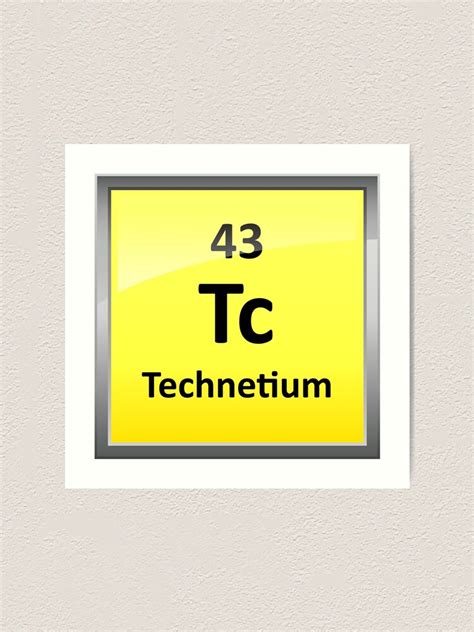 Technetium Periodic Table Element Symbol Art Print By Sciencenotes