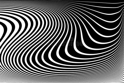 Wavy Lines Pattern With 3d Illusion And Twisting Movement Effect Stock Vector Illustration Of