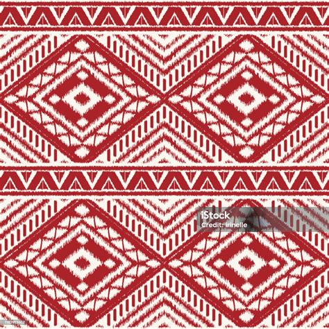 페루 Ikat 부족 패턴 벡터 원활 전통적인 인카 자 수 아트 프린트 민족 기하학적 테두리 텍스처입니다 원주민 배경 0명에 대한 스톡 벡터 아트 및 기타 이미지 Istock