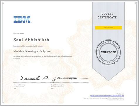 Perugupalli Saai Abhishikth On Linkedin Datascience Python Ibm Coursera Machinelearning