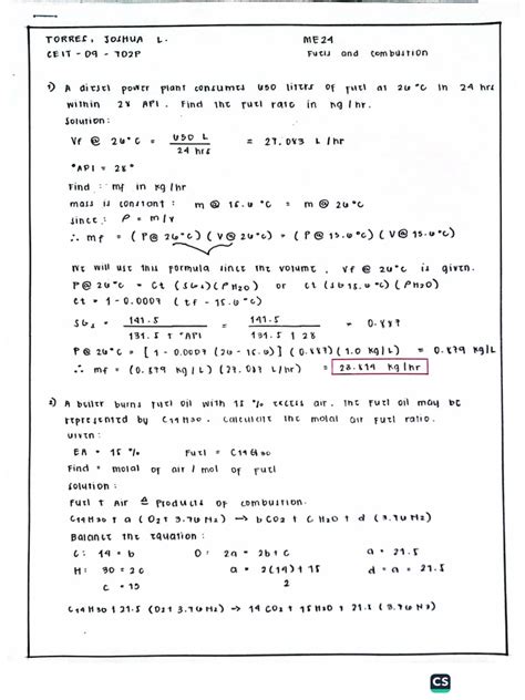 Fuels And Combustion Problems Pdf