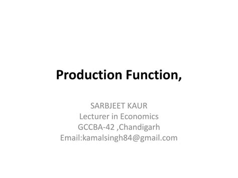 PPT Production Function PowerPoint Presentation Free Download ID