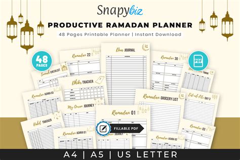 Ramadan Printable Planner Graphic By Snapybiz · Creative Fabrica