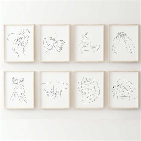 Set Of 17 Erotic Line Art Prints Sex Line Art Bundle Minimal Home Decor
