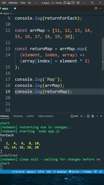 javascript foreach vs map shorts youtube