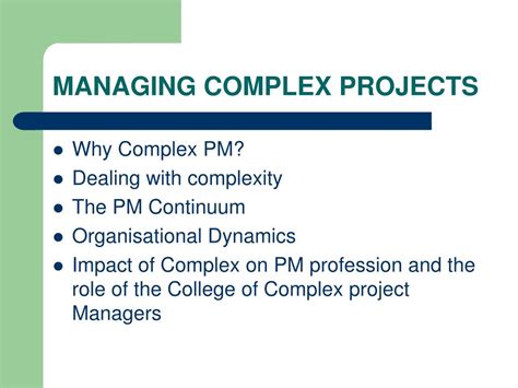 PPT MANAGING COMPLEX PROJECTS PowerPoint Presentation Free Download ID 3933886