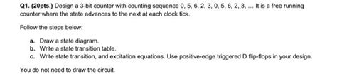 solved q1 20pts design a 3 bit counter with counting