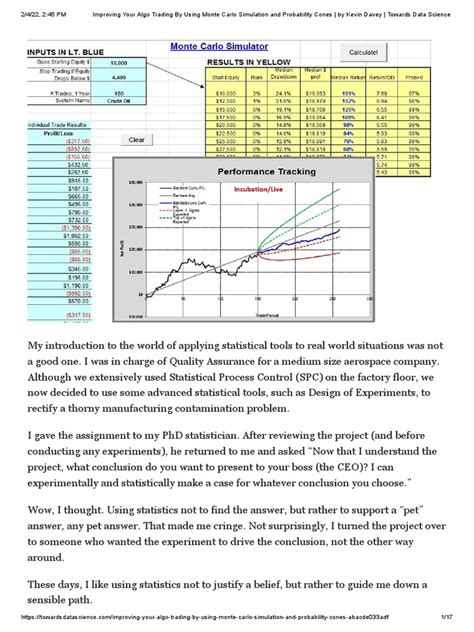 Improving Algo Trading By Monte Carlo Simulation Pdf Algorithmic Trading Monte Carlo Method
