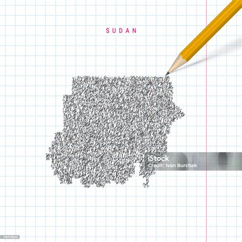 체크 무늬 학교 노트북 종이 배경에 그려진 수단 스케치 낙서 벡터지도 0명에 대한 스톡 벡터 아트 및 기타 이미지 0명 3차원 형태 검은색 Istock