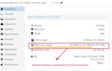 Pfsense On Proxmox Discrepancy On Ram Utilisation On Proxmox And On
