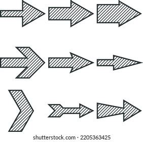 Arrows Made Diagonal Lines Set Stock Vector Royalty Free Shutterstock